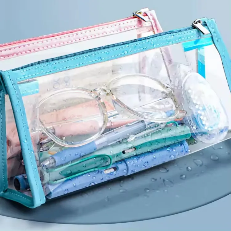 School Transparent Clear Pvc Pencil Case Zipper Stationery Storage ...