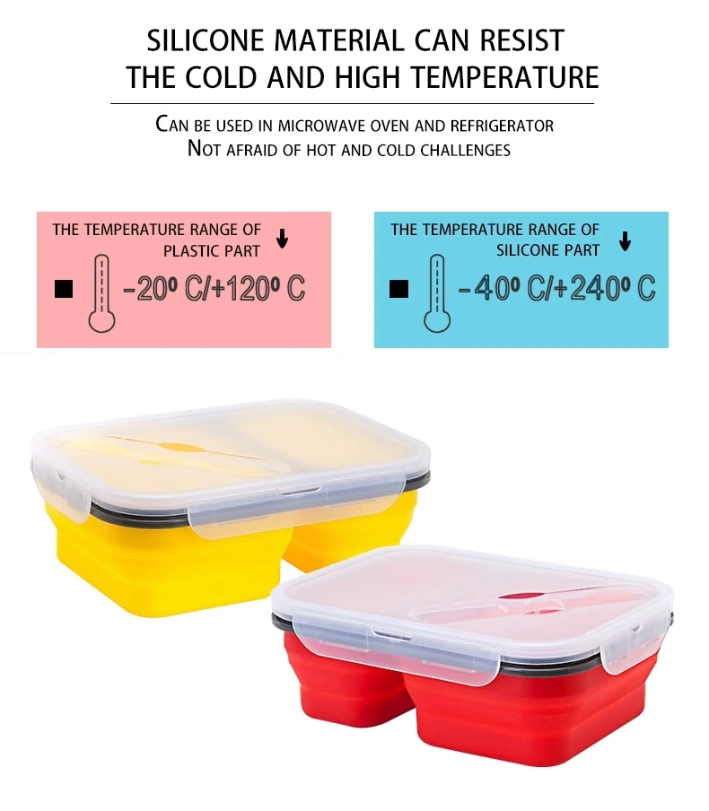 Non-stick Microwavable Safe Multi 2 Compartments Food Container For ...