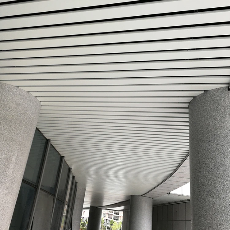 U Type White Aluminum Slatted Ceiling,Aluminum Baffle Ceiling,Virtual ...