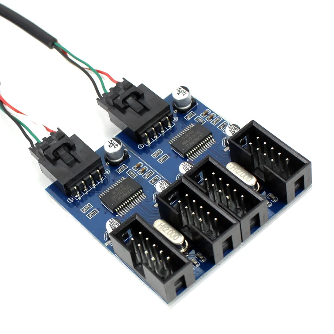 9pin Usb Header Male 1 To 2 / 4 Female Extension Cable Card Desktop 9 ...