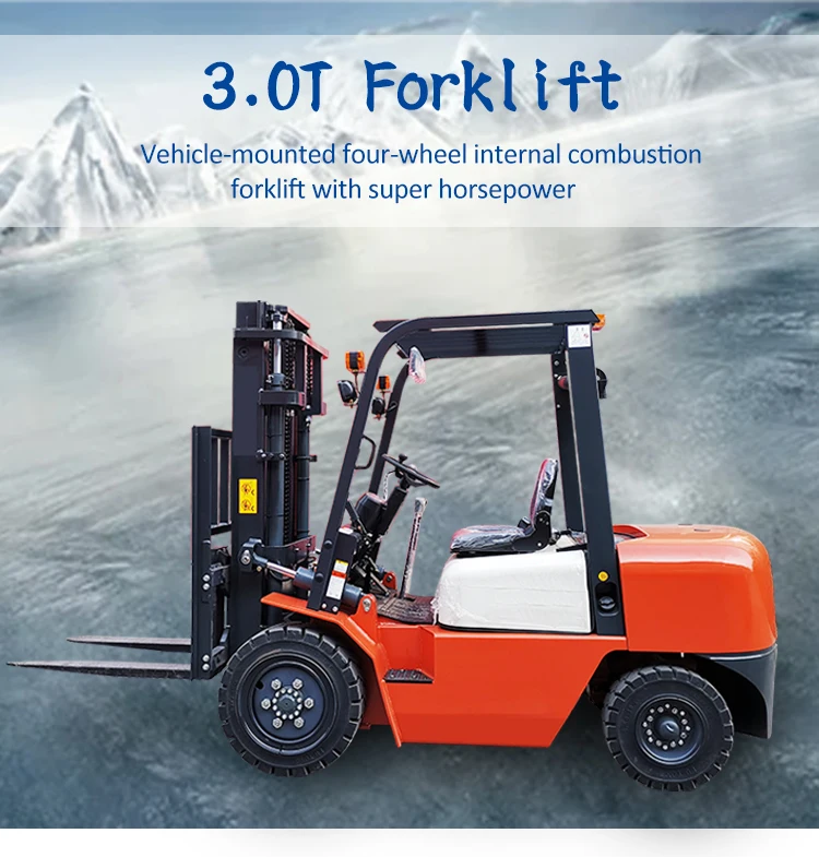 Mini 3t Telescopic Forklift Diesel Small Hand Manual Forklift Rough ...