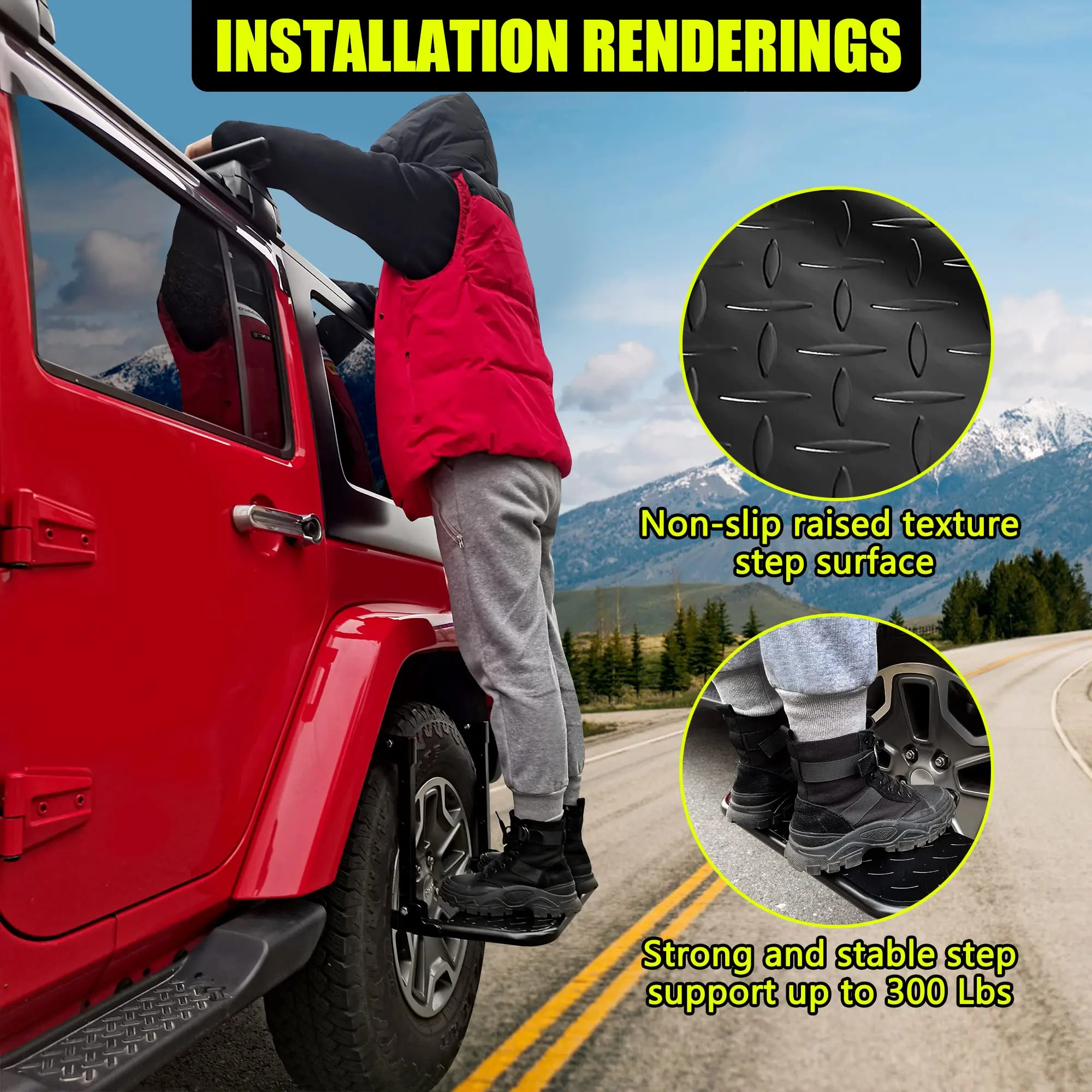 Tire Step For Pickup Truck,Suv,Mounted Auto Step Over Tire Climber Step ...