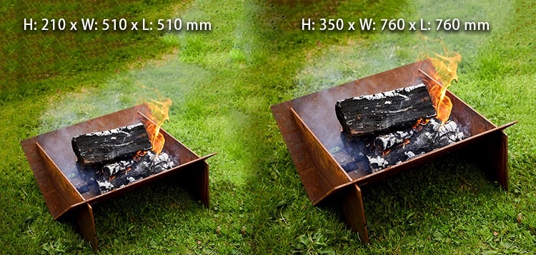 Detachable Camp Firepit Foldable Brazier Corten Steel