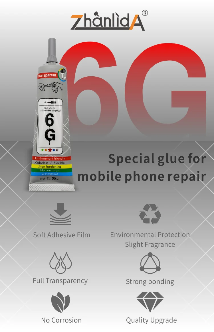 Zhanlida Various Brands Smart Phones Adhesive 6g 50ml Transparent Phone ...