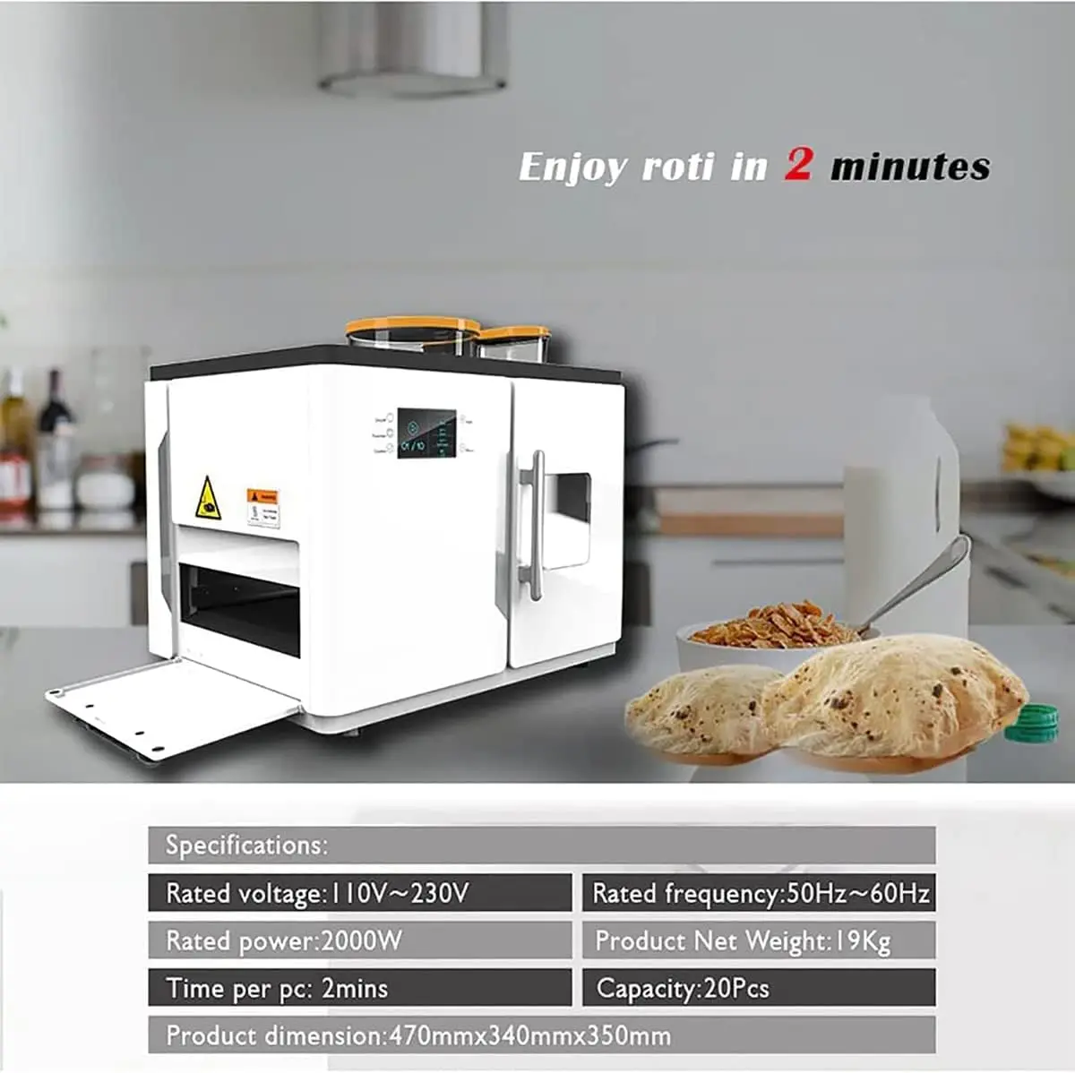 Full Automatic Electric Roti Robot Rotti Ata Chapati Flatbread Tortilla ...
