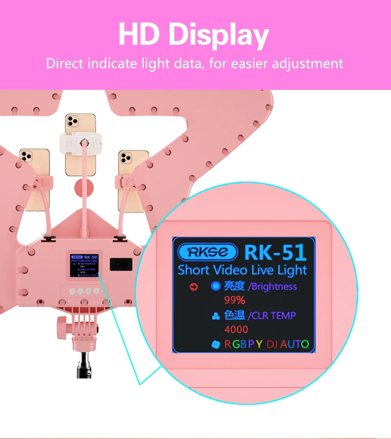 20" Star Ring Light RGB Color 3000-6500k 45W Led Ring Light - GSM-Forum