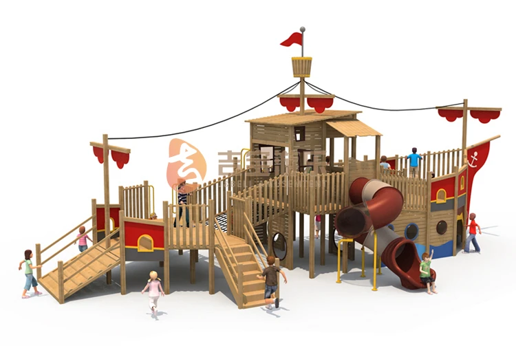 Pirate Ship Children’s Wooden Outdoor Adventure Playground Equipment