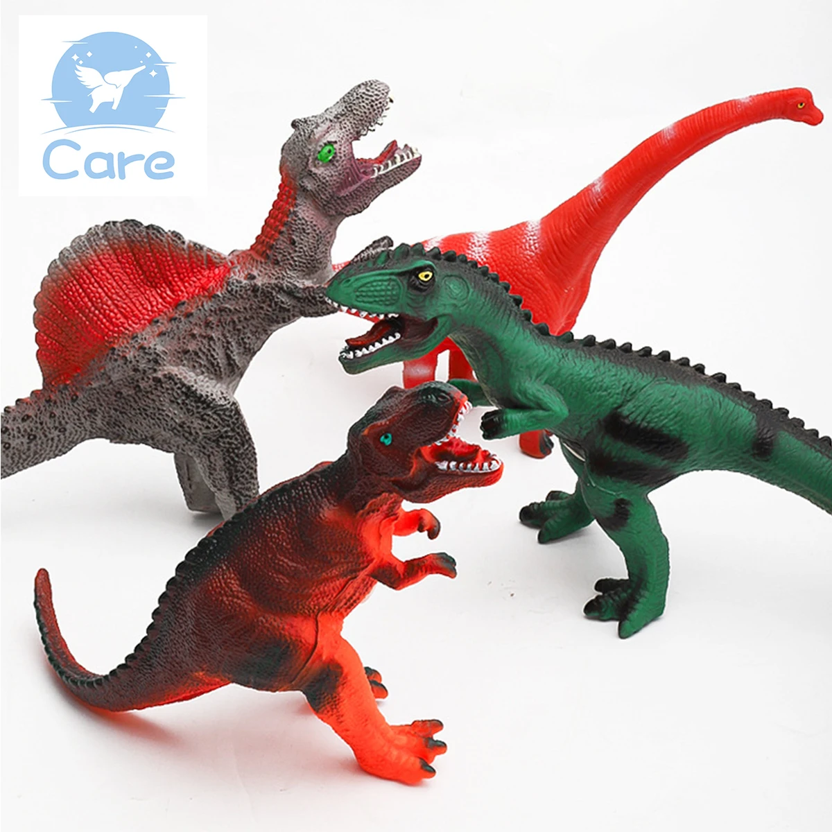 Cartoon Large Realistic Kids Dinosaurs Toys Soft Rubber Toy Dinosaur ...