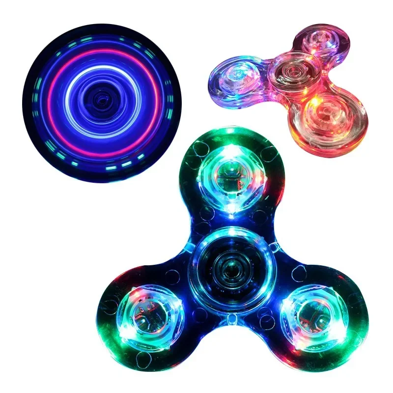 Luminous LED Light Fidget Spinner Glow in Dark Hand Top Spinners EDC ...