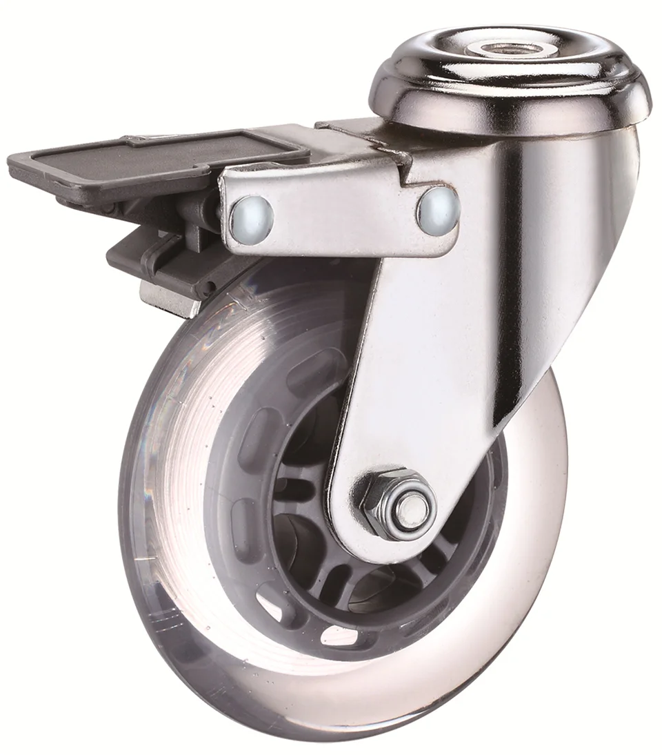 Noiseless Transparent Pu Ppcaster Wheels Transparent 3" 75mm 5 Pack 3 ...