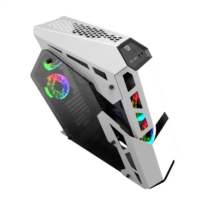 Atx Pc With Fan Colourful Plexiglass Horizontal Cooled Cpu Cabinet ...