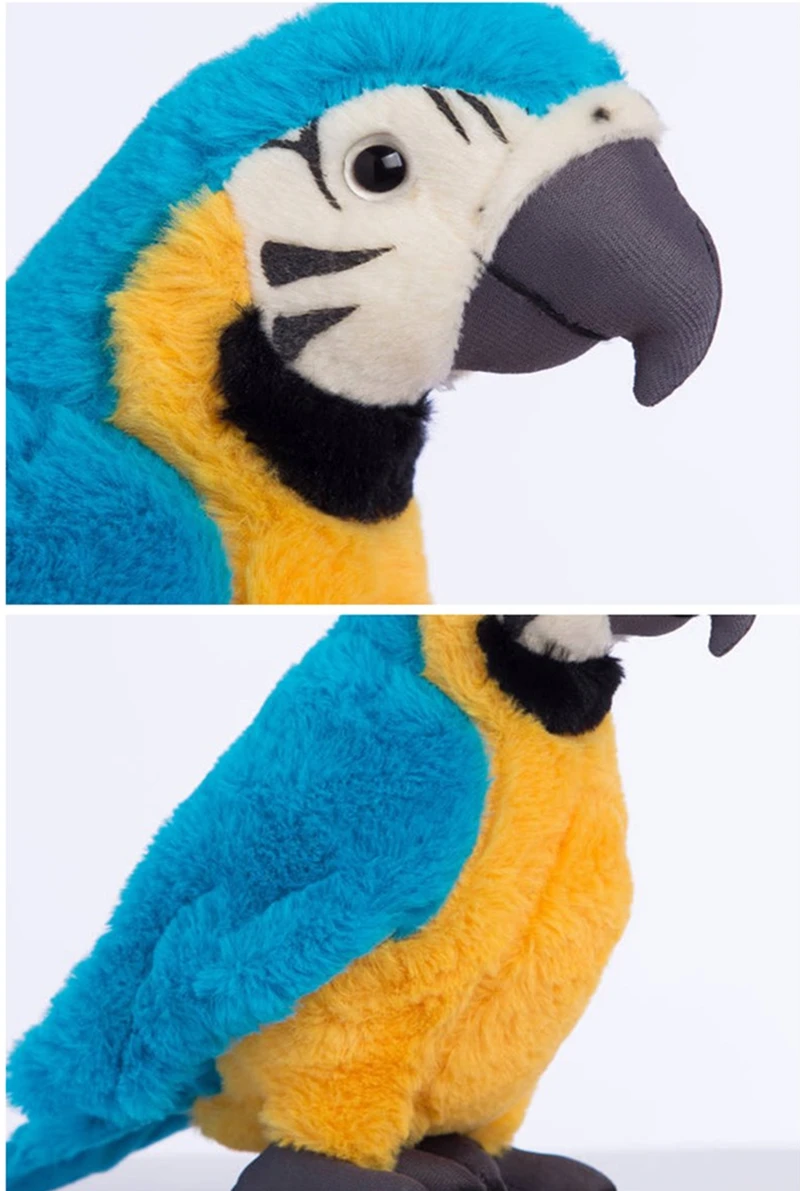 Parrot Plush Toy - Soft Stuffed 12 Inch Macaw Bird Doll