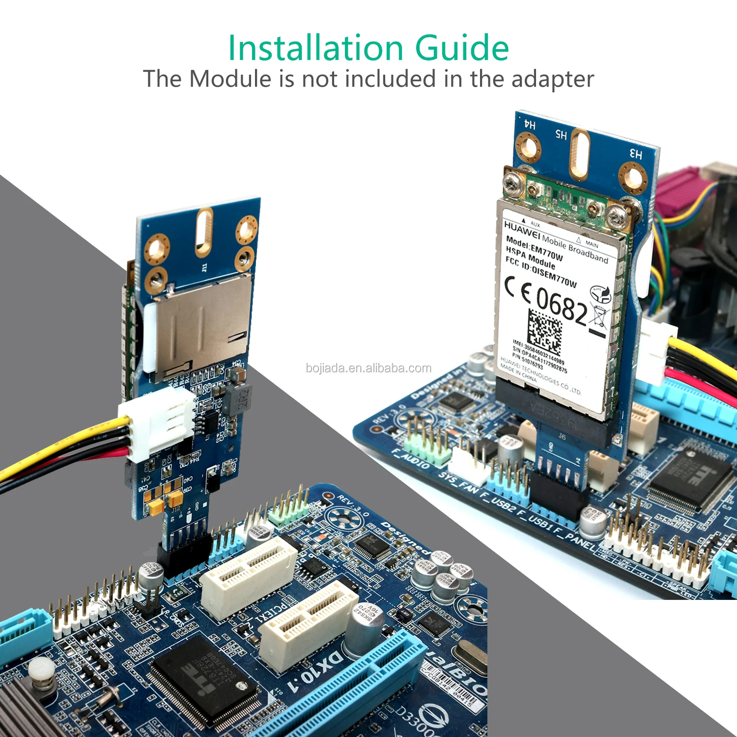Usb 9pin Header To Mini Pci-e Mpcie Wireless Adapter Card Sim Slot For ...