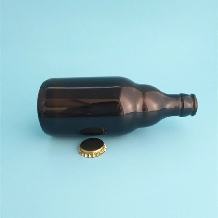 330ml Short Neck Amber Glass Beer Bottle With Crown Cap - Buy Beer ...