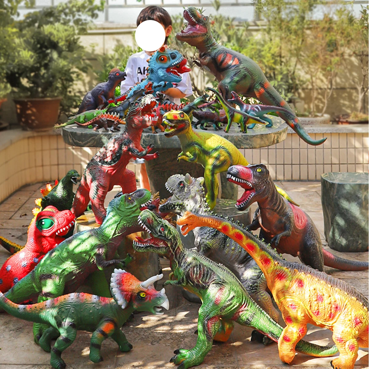 Cartoon Large Realistic Kids Dinosaurs Toys Soft Rubber Toy Dinosaur ...