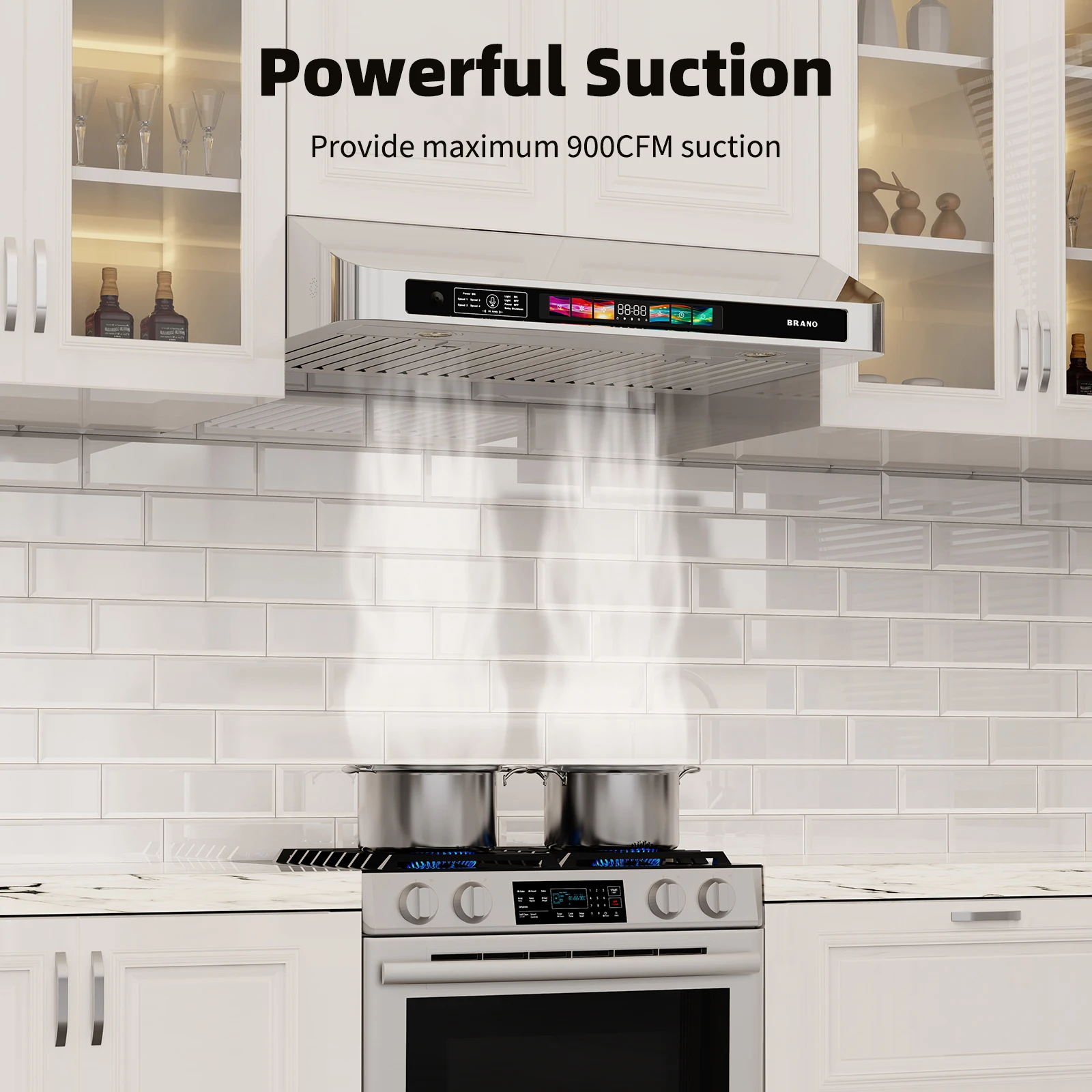 USA Stock Cabinet Range Hood - Intelligent Control & High Suction