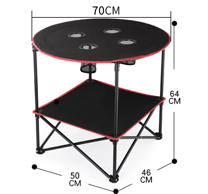 Hot Sale Portable Canvas Double Layer Camping Tables With 4 Cup Holders ...
