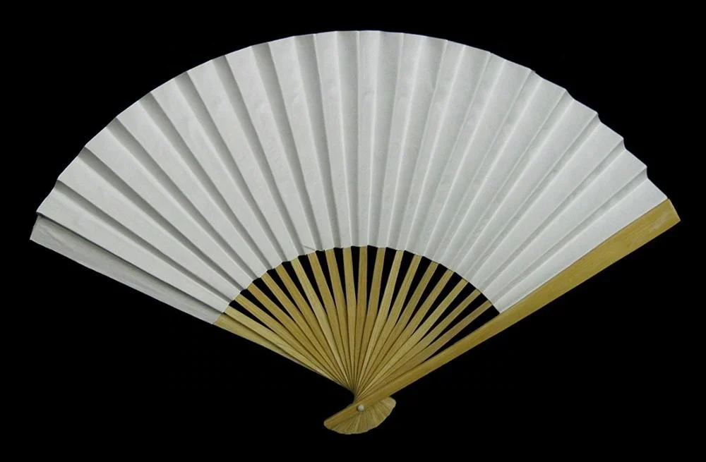 Personalized Bamboo Logo Custom Paper Fan - Chinese Design