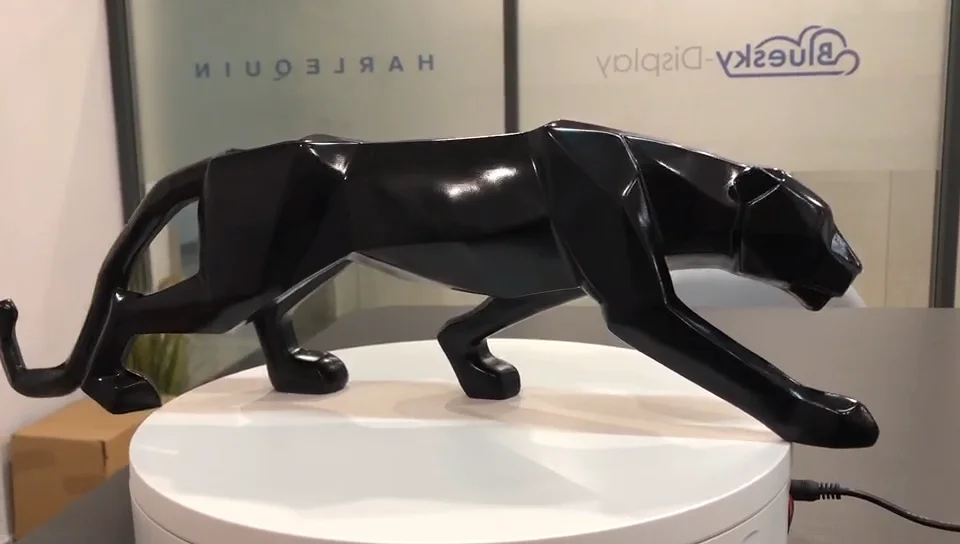 Modern Abstract Black Panther Sculpture Geometric Resin Leopard Statue ...