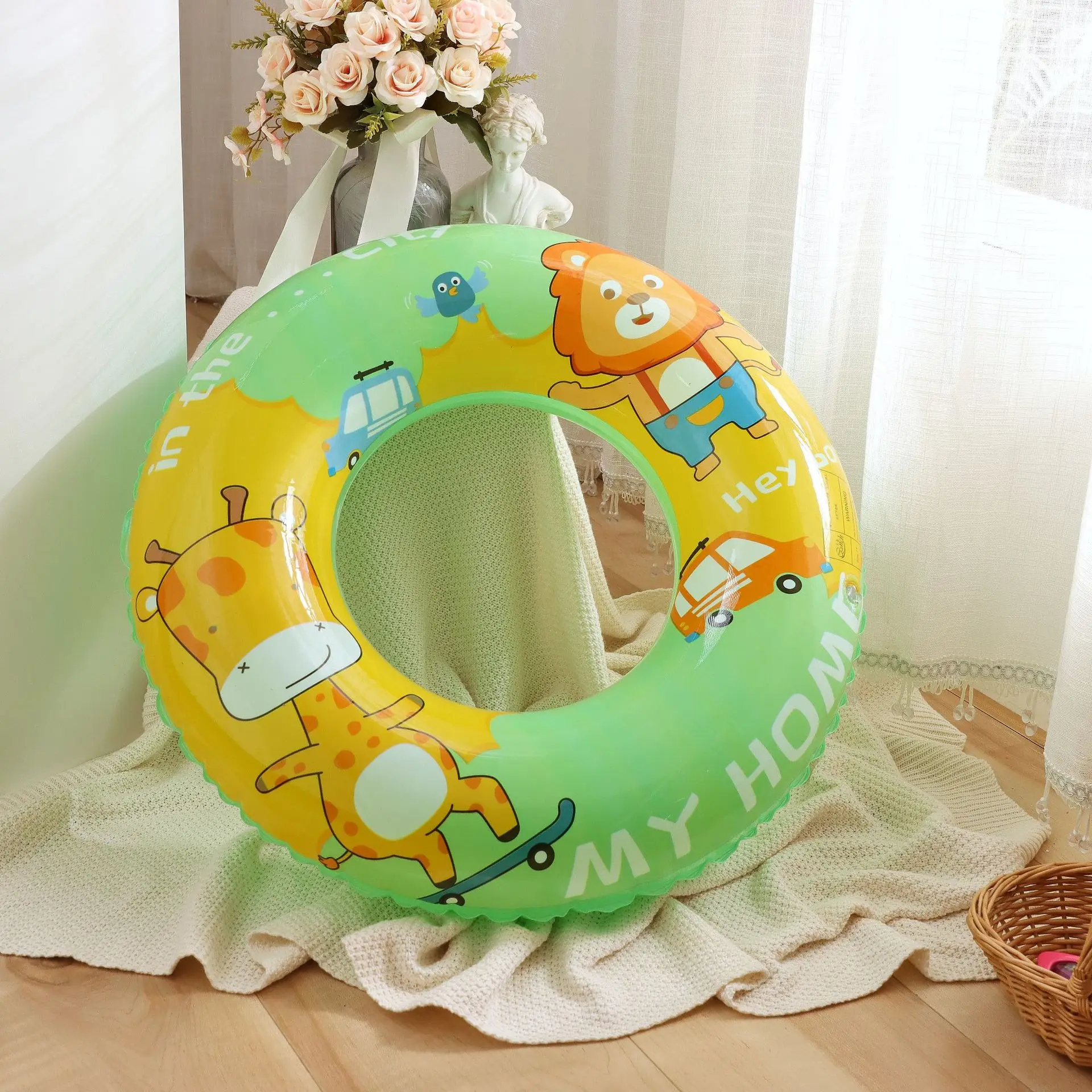 Thickened Children's Swimming Ring Giraffe lion Baby Underarm Circle ...