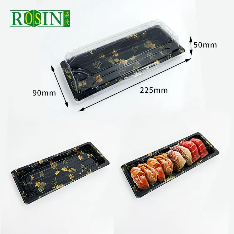 Sushi Container Fast Food Recyclable Tray Disposable Sushi Takeout Box ...