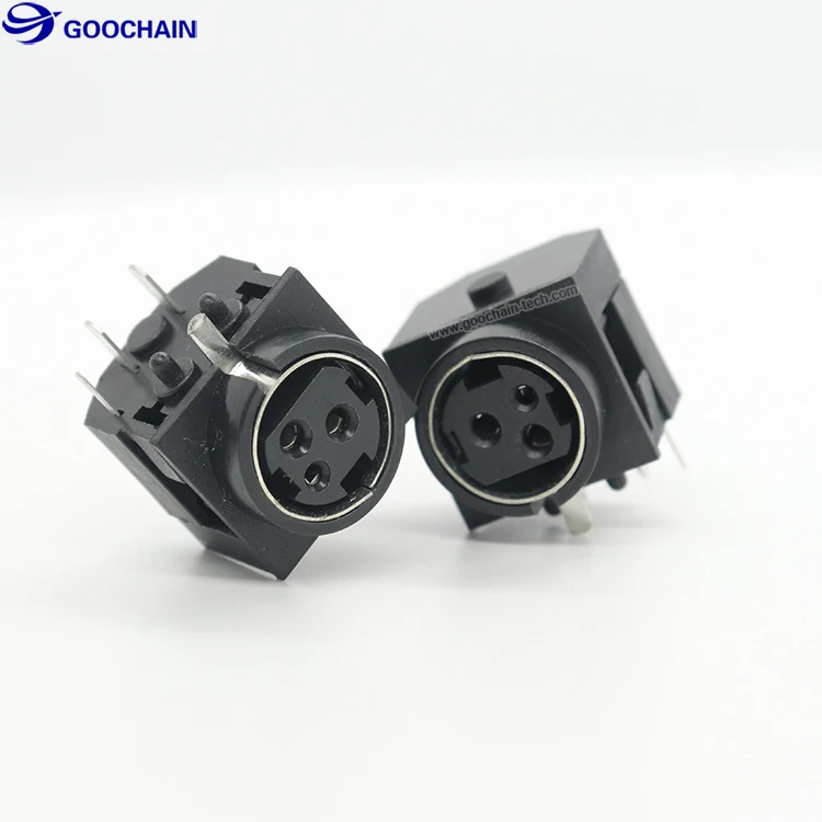 3 Pin Mini Din Jack Female Connector Din Plug Power Connector - Buy ...