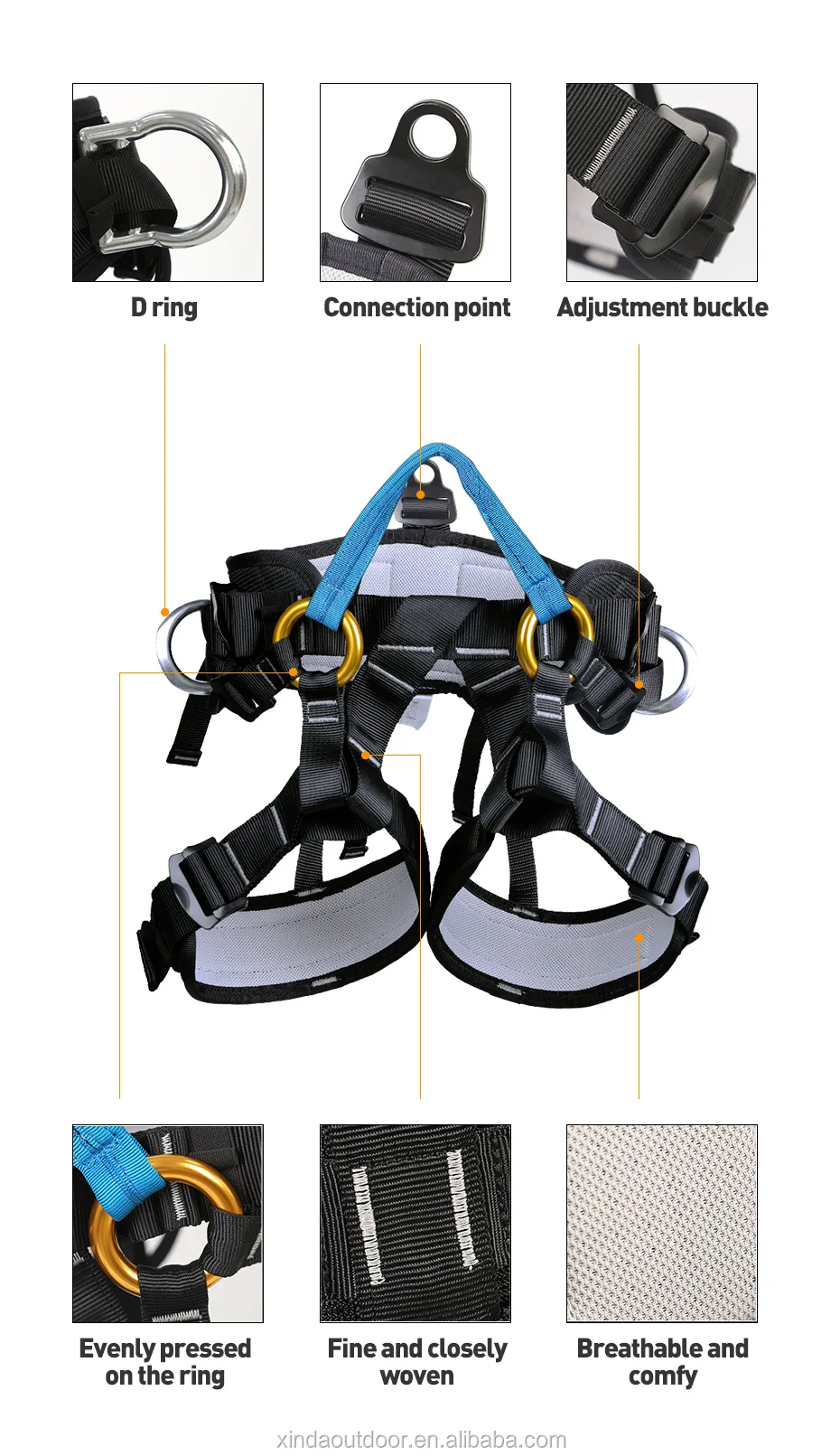 XINDA Durable Half Body Arborist Tree Climbing Harness - OEM
