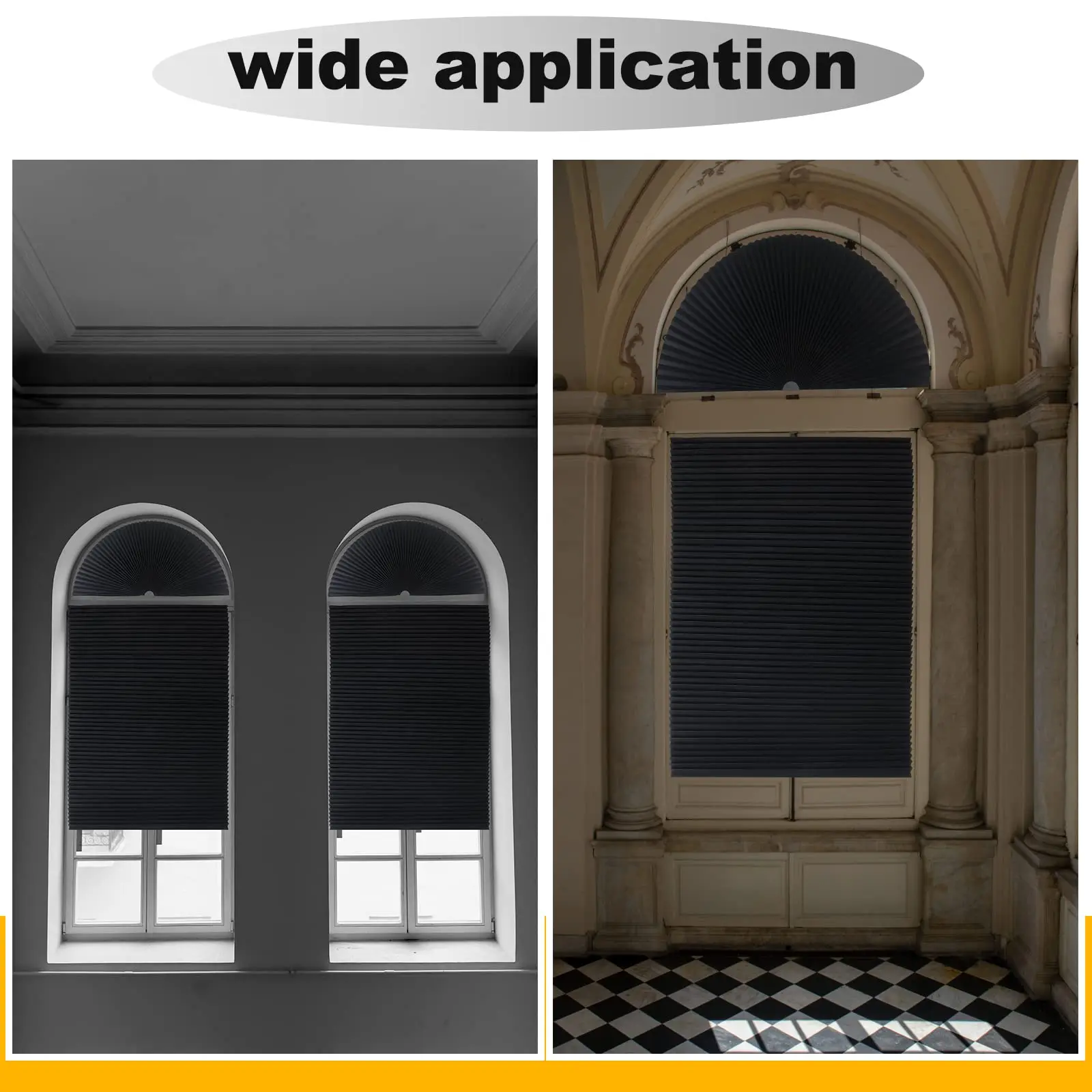 Arch Window Pleated Blinds Light Filtering Pleated Shades Blackout Half Circle Coverings Arched ...
