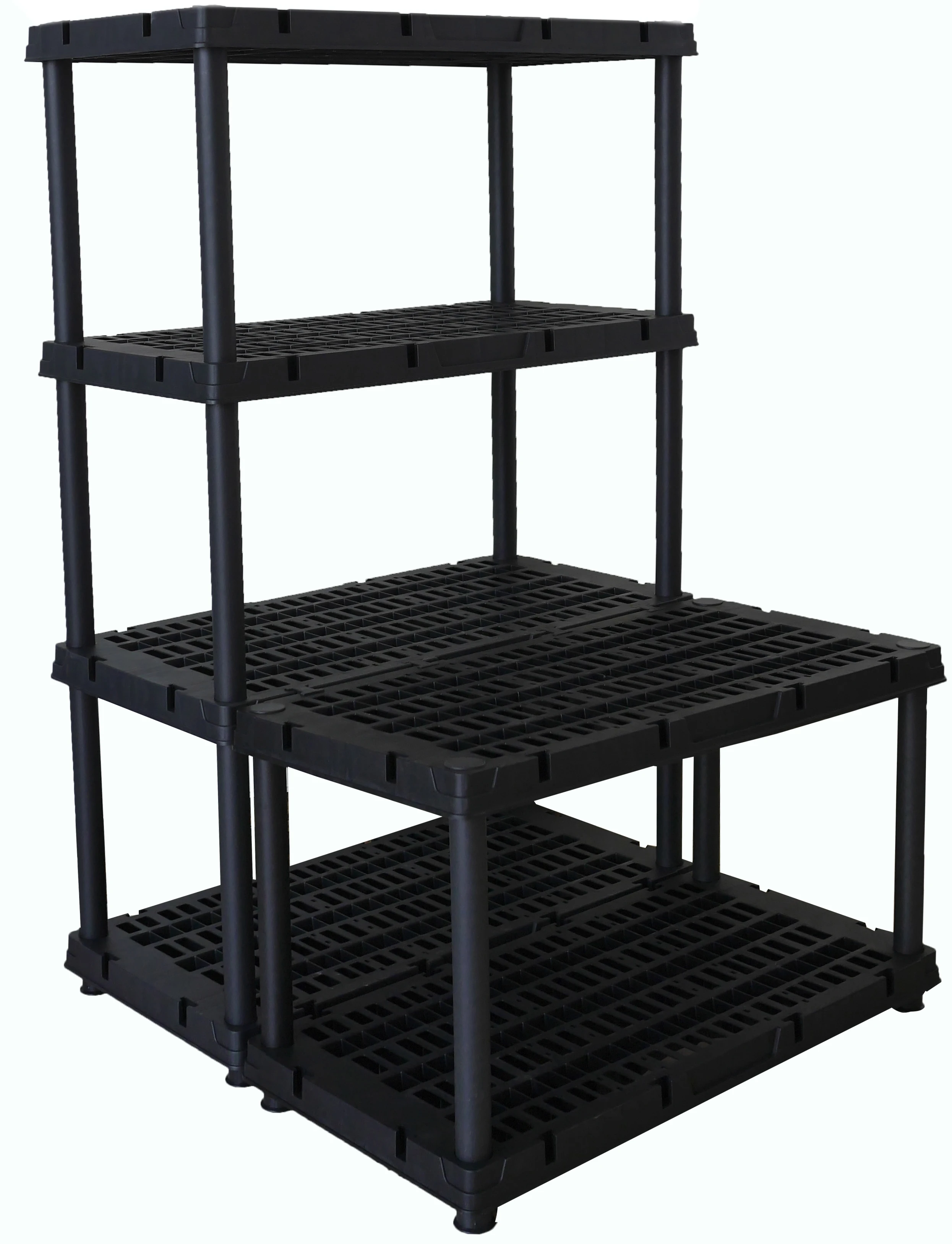 Heavy Duty Plastic Rack Shelves Boltless Free Standing Stackable ...