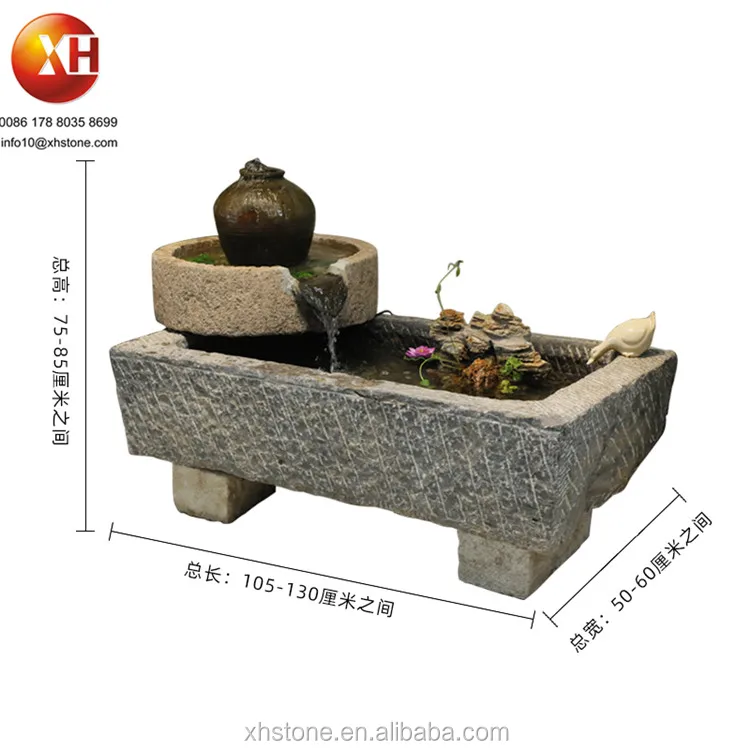 Japanese Stone Water Fountain - Bluestone Waterfall Feature