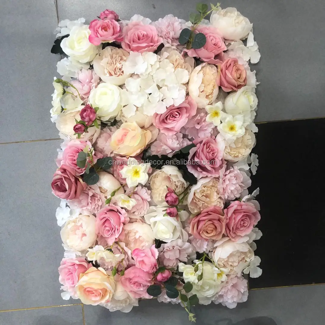 Artificial Silk Flower Wall Backdrop for Wedding Decor