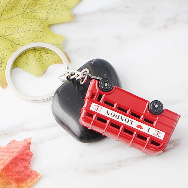 London Red Bus Red Telephone Booth Keyring England Souvenir Keychain ...