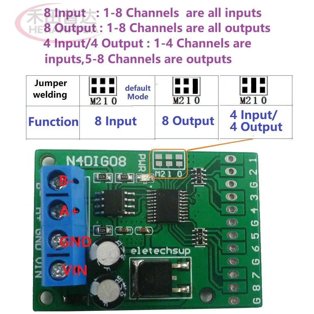 Eujgoov N4DIG08 8-Channel TTL Input Output Control Module 9600BPS Standard Baud Rate| Alibaba.com