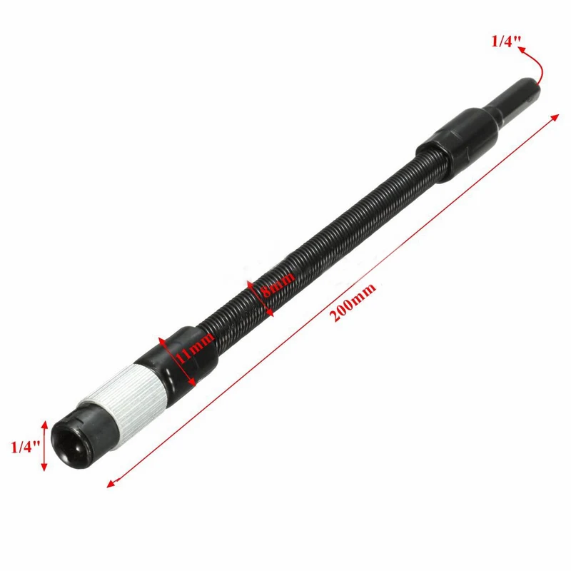 Universal 200mm Metal Soft Flexible Extension Bit Holder