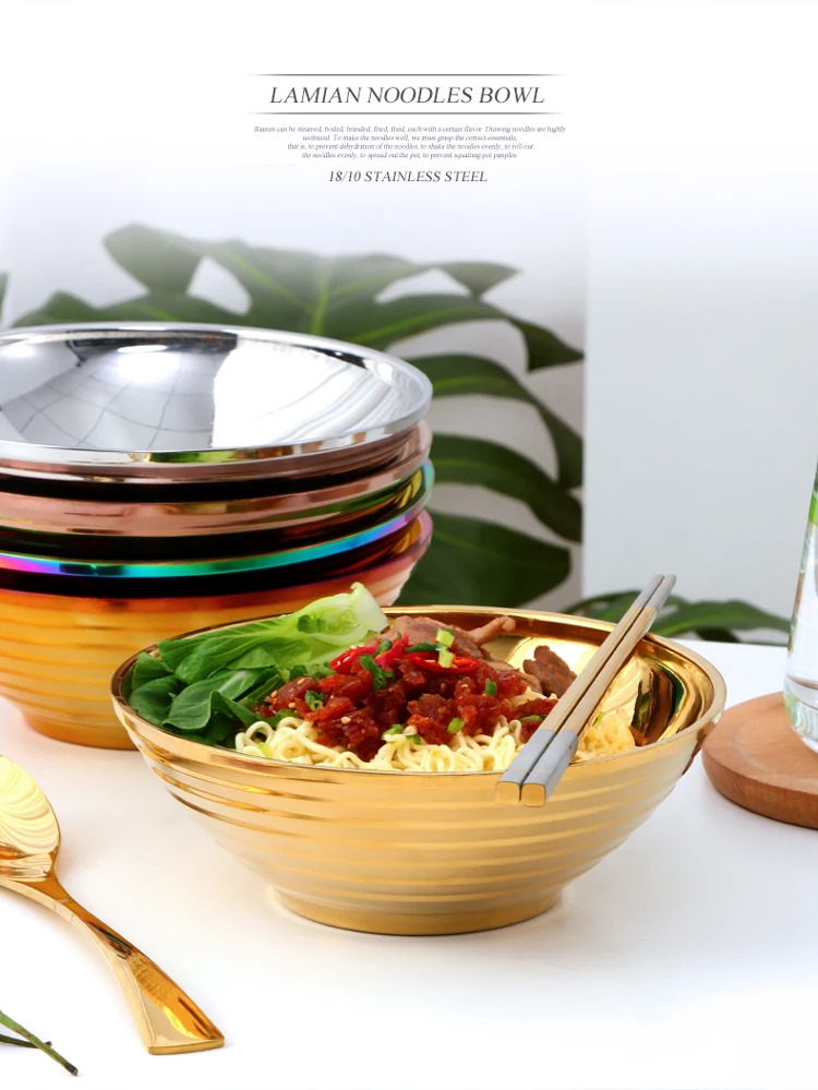 Japanese Style Noodle Bowl Stainless Steel Custom Ramen Bowl For ...