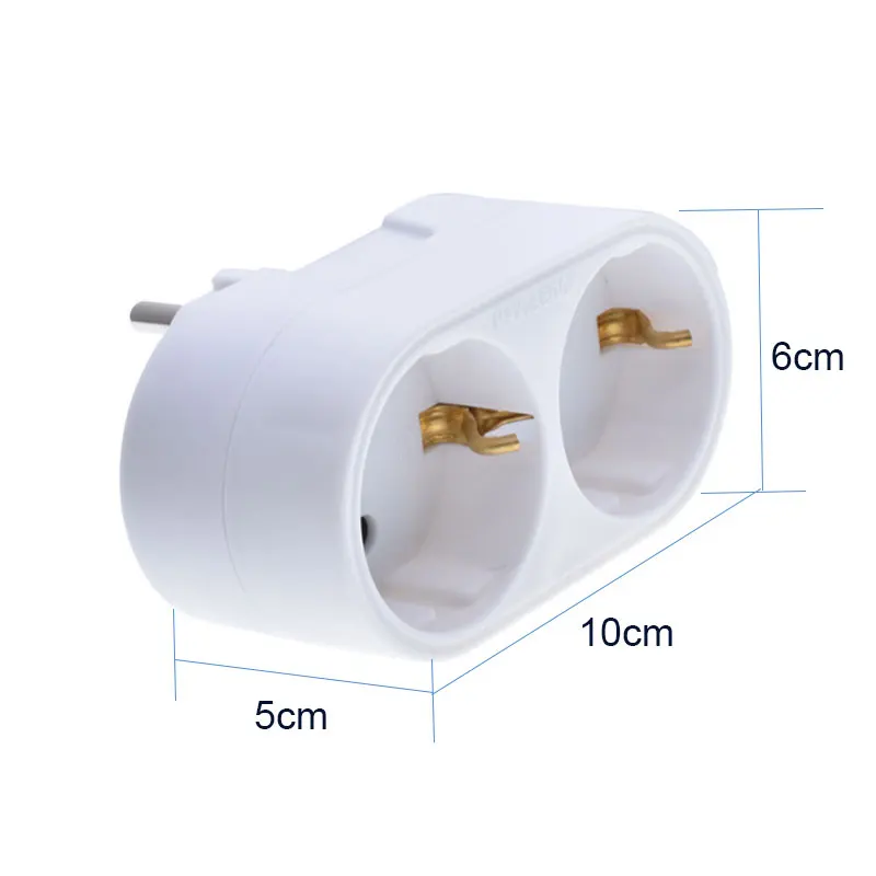 European Style 2 Way Power Extension Socket Schuko Euro Plug Adapter ...