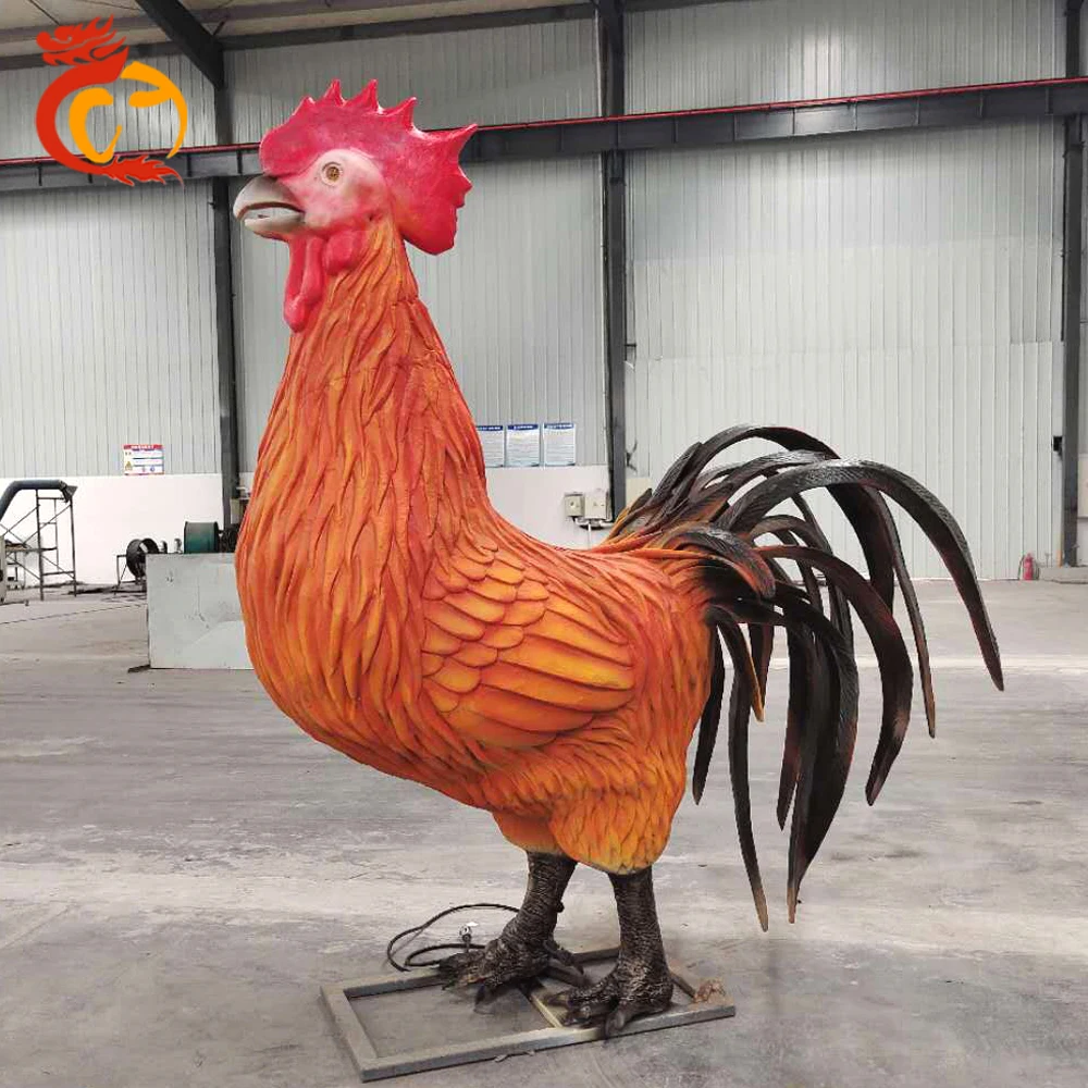 Mechanical Animal Animatronic Crowing Cock Rooster Models
