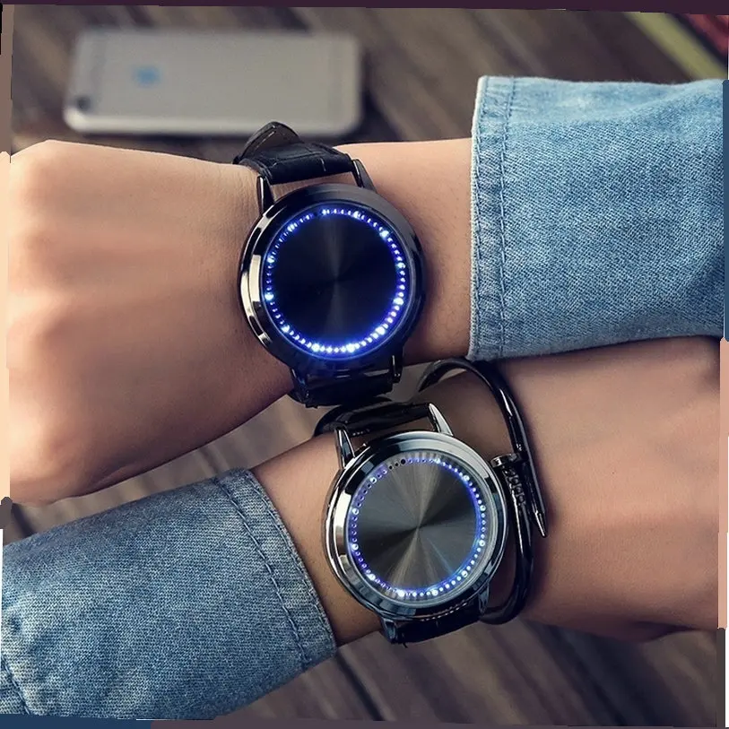 Elegant Blue Hybrid Touch Screen Led Watch With 60 Blue Led Lights High ...
