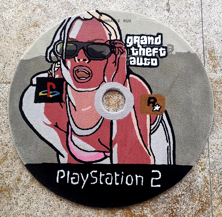 Custom Rug Modern Cd Pattern Hand Tufted 3d Customized Logo Rug Custom ...