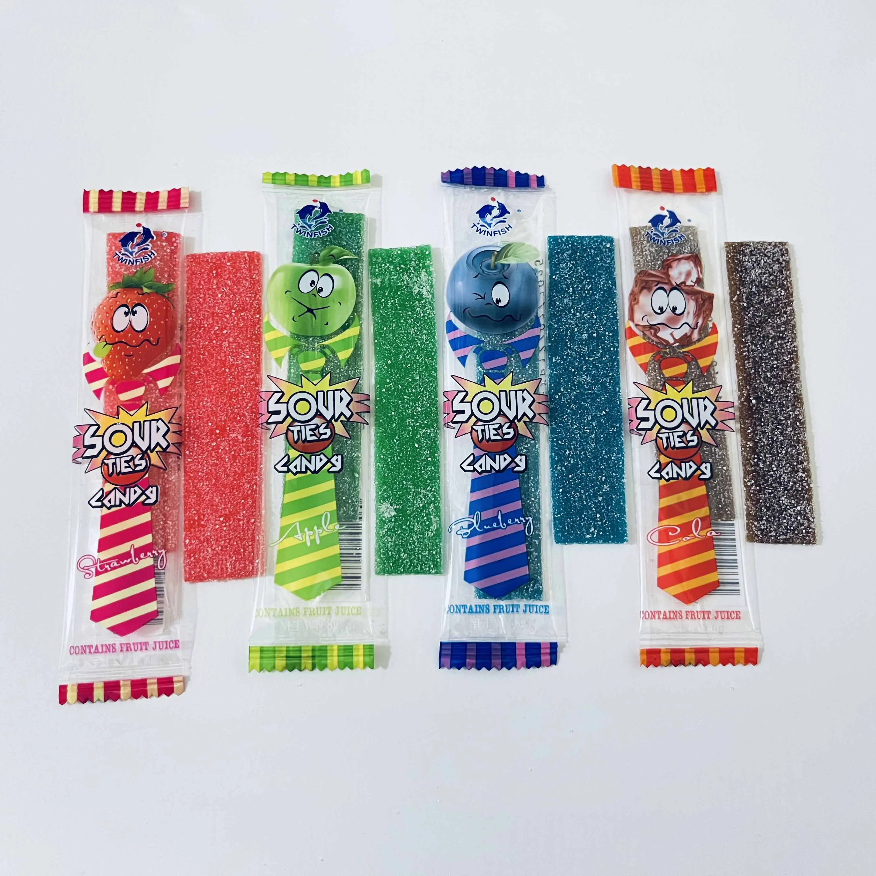 Wholesale Customized Fruit Flavored Soft Sour Belts Gummy Candy Halal ...