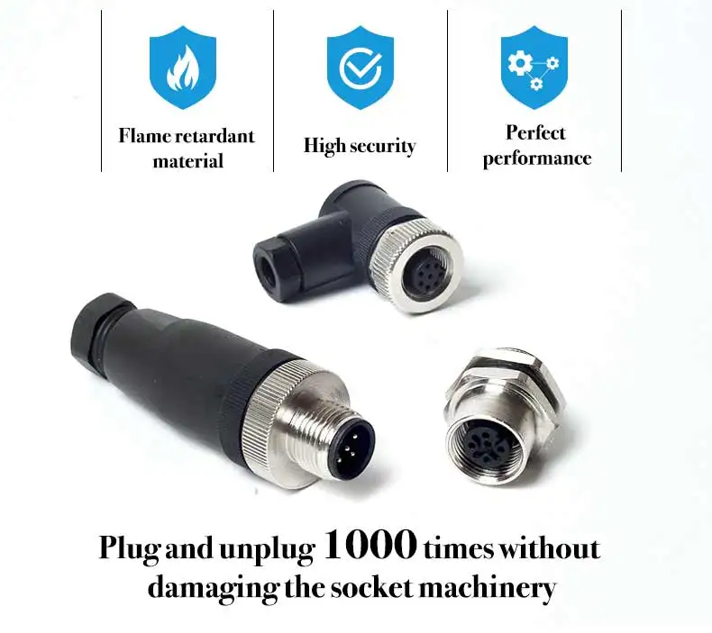 Small M12 Waterproof Connectors Ip67 M12 8 Pins Pogo Pins For Space ...