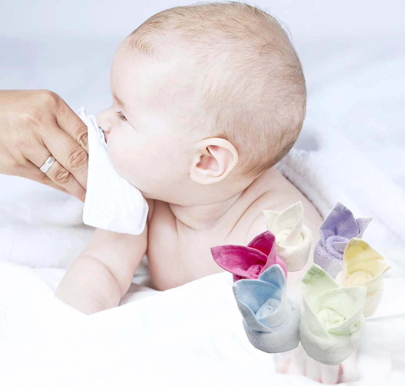 6-pack Bamboo Baby Face Washcloth Towel Set - Comfort & Quality