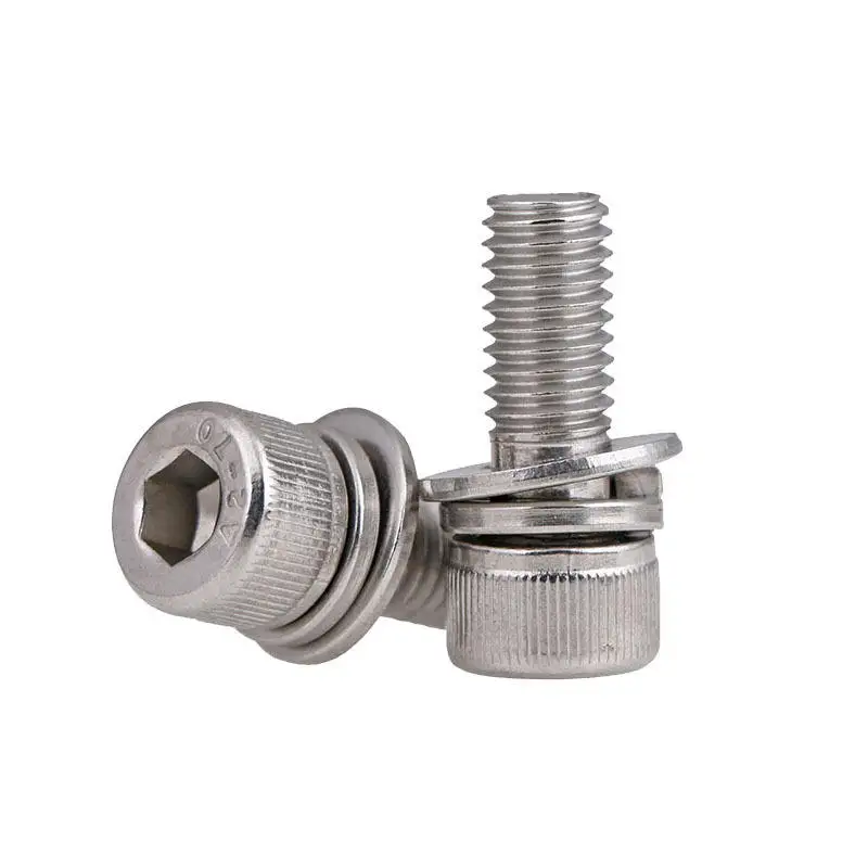 Din9074 M12 Stainless Steel Outer Hexagon Bolt With Gasket Combination ...