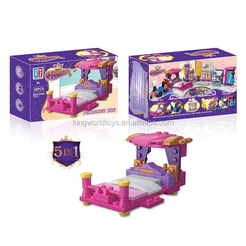 Pretty Cute Girls Building Blocks Set Princess Room Construction Toys ...