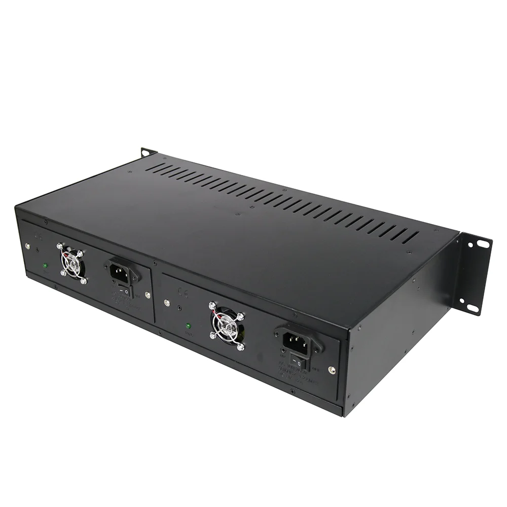 2U 14 Slots 19 Inch RackMount Chassis Media Converter for Fiber Optic ...