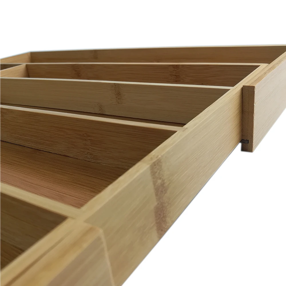 Expandable 100% Pure Bamboo Drawer Cutlery Divider Kitchen Storage ...