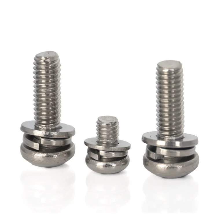 Stainless Steel 304 Combination Screw Phillips Pan Head Three ...
