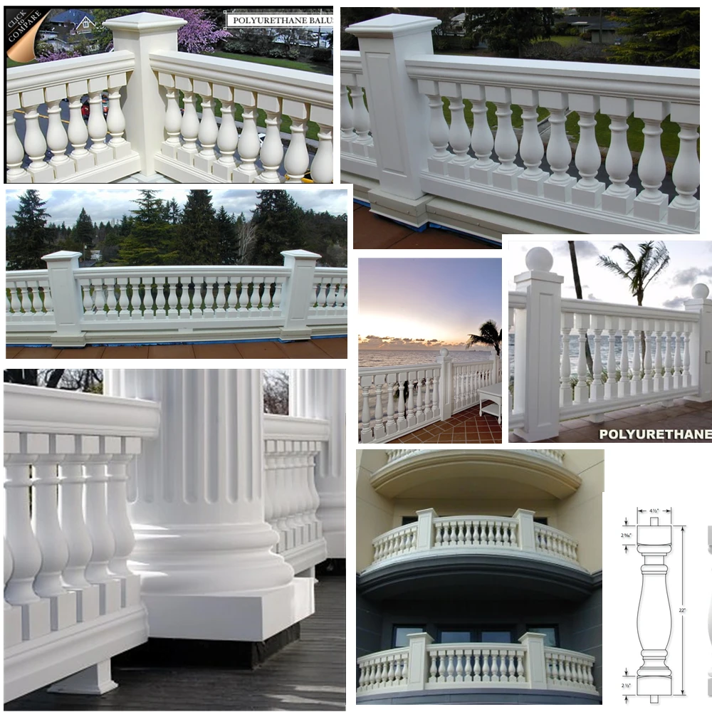 PU Balustrade Polyurethane Crown Moulding - Modern & Durable