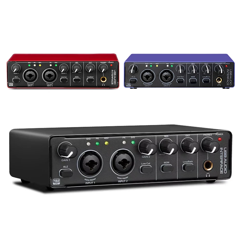 Professional USB Audio Interface Sound Card with Microphone Input for ...