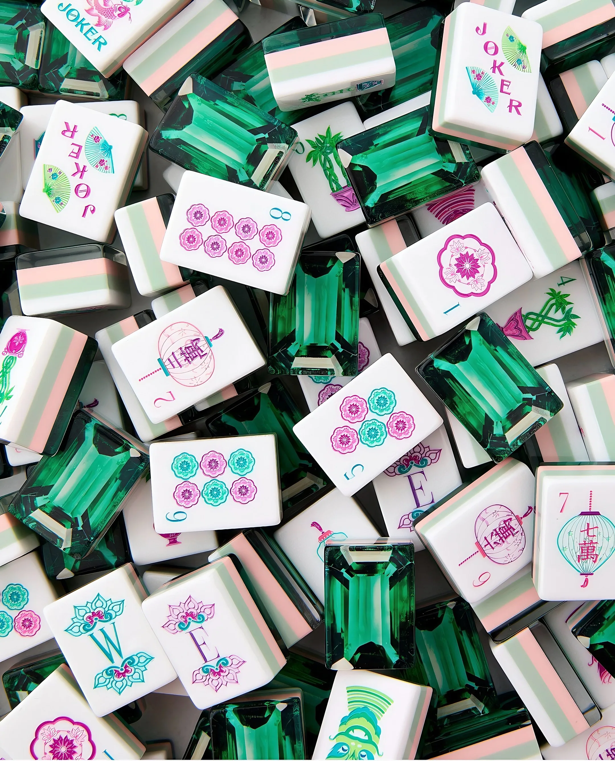 Custom American Crystal Luxury Mahjong Tiles Durable Water Resistant ...